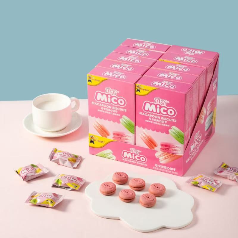 Mico Macaron Sandwich Biscuits Small Black Biscuits Multi-Flavour Small ...