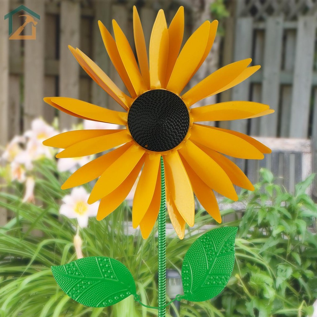 Wind Spinner 3D โลหะ Sunflower Windmill Heavy-Duty Wind Spinners ตกแต ่ ...