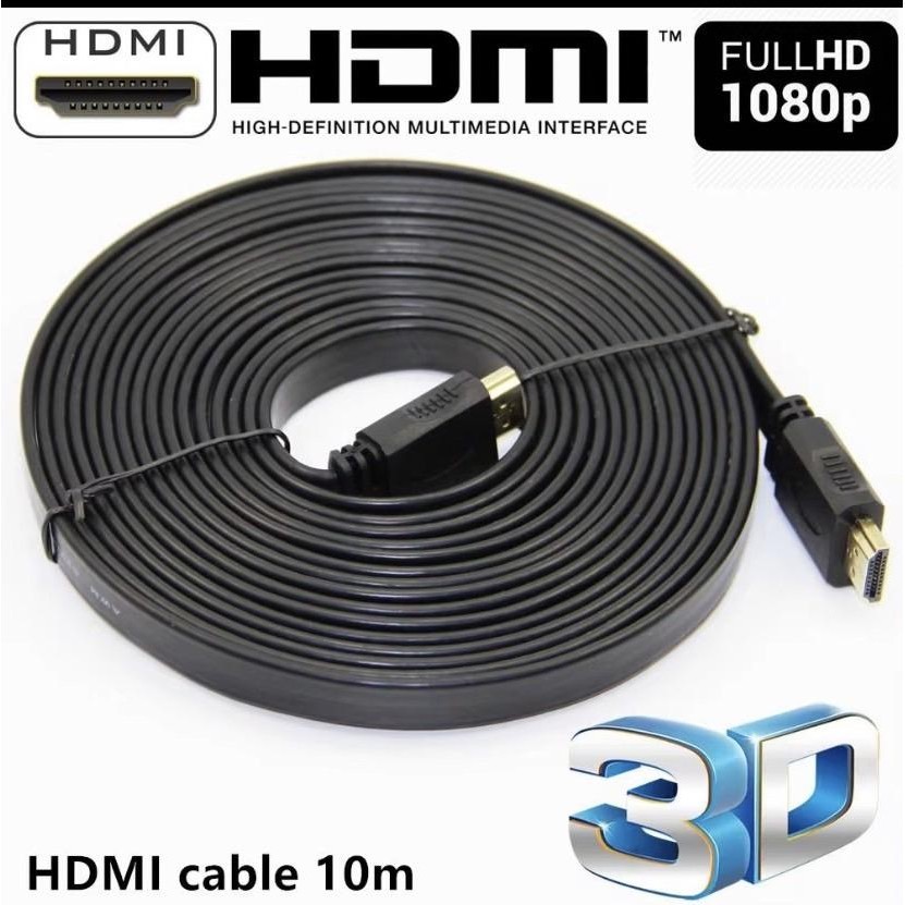 สาย HDMI 10m 3เมตร v1.4 แบบแบน (Black) | Shopee Thailand