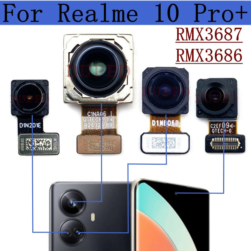 Origin ด้านหน้าด้านหลังกล้องสําหรับ Realme 10 Pro + Plus RMX3687 ...