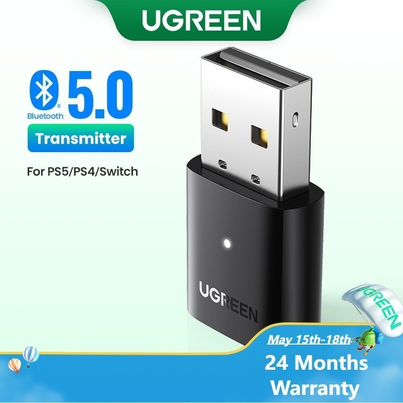 UGREEN USB Bluetooth Transmitter 5.0 Adapter Dongle Wireless Headphone ...