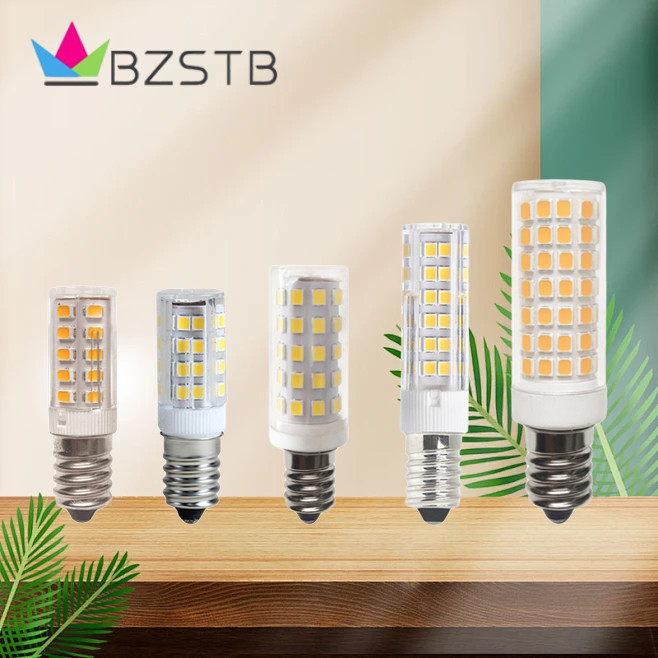 Bzstb หลอดไฟ LED E14 3W 5W 6W 7W 9W 110V 220V สามโทนแสง สีขาวอบอุ่น สําหรับตู้เย็น เตาอบ ...