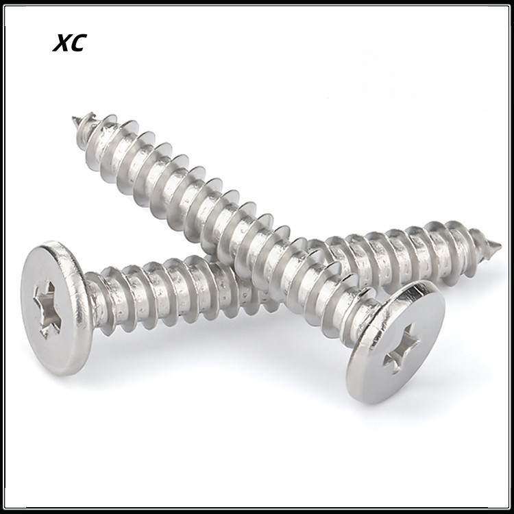 Phillips หัวแบนสกรูแตะตัวเอง 304 สแตนเลส CA หัวบางขนาดใหญ่เหล็กคาร์บอนสกรูไม้หางแหลม M2M3M4 ...