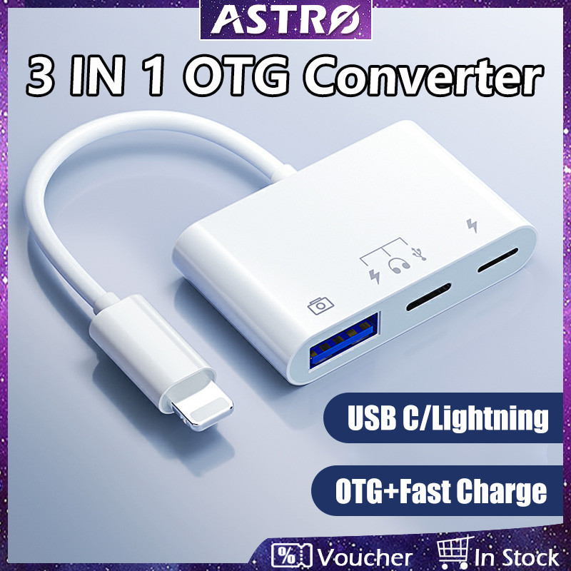 Astro USB C เป็น USB + ตัวแปลง Type C, อะแดปเตอร์ OTG มัลติฟังก์ชั่น 3 ...