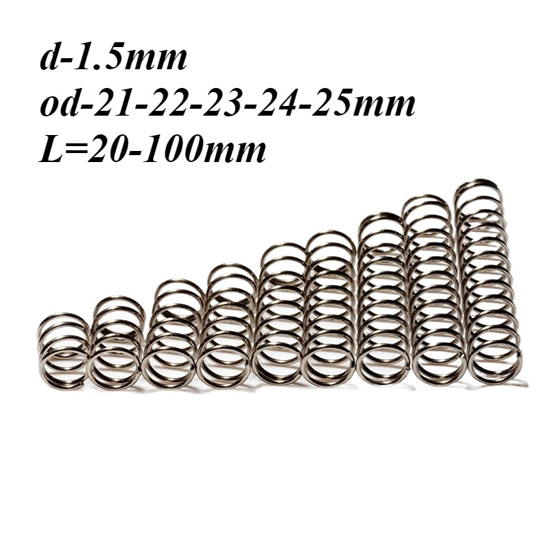 YMHPressure Spring d1.5mm OD21/22/23/24/25mm ยาวสปริงยาว 20-150mm สปริง ...