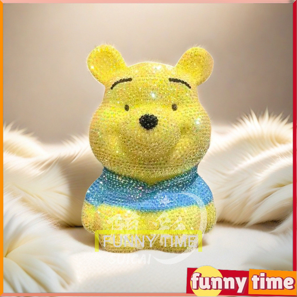 Blue Winnie The Pooh/Red Winnie The Pooh DIY สติกเกอร์เพชรการ์ตูนตุ๊กตา ...