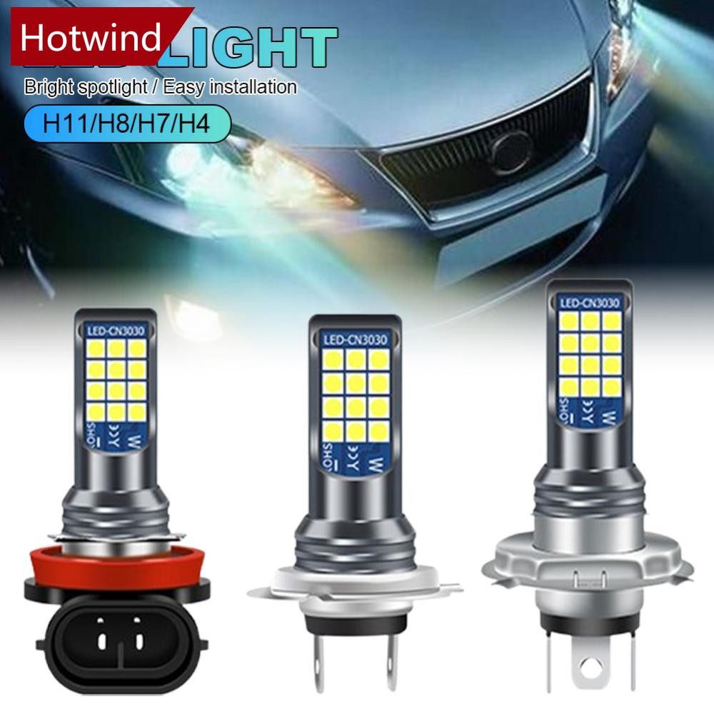 HTT 1 PC ไฟหน้ารถ Mini H7 11 H8 หลอดไฟ LED คู่สีโคมไฟไร้สาย LED ชิป 3030 หมอกหลอดไฟ 6000K สีขาว ...