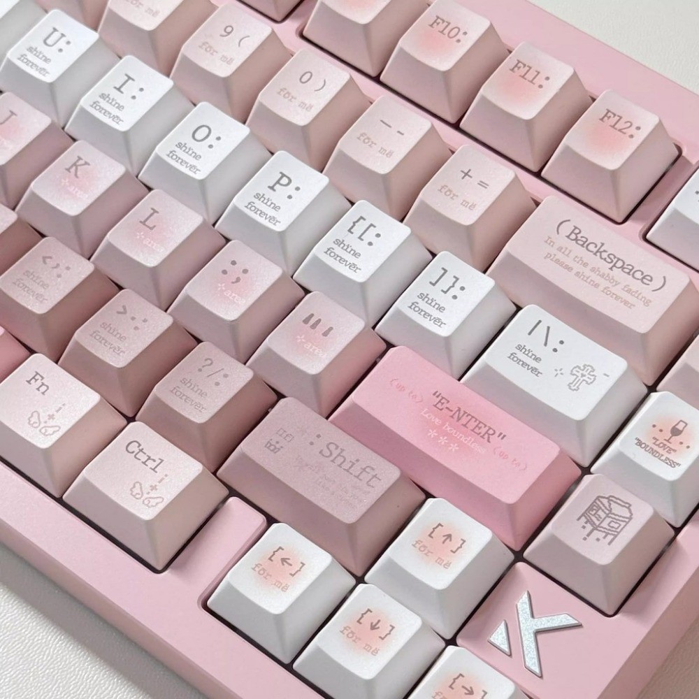 Gradient Blue Keycap Cherry/MOA โปรไฟล์ 120 คีย์ PBT Dye Sublimation ...