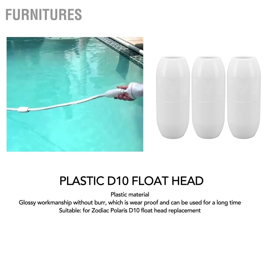 Furnitures 3PCS D10 FLOAT HEAD สำหรับสระว่ายน้ำพลาสติก สำหรับ Zodiac ...