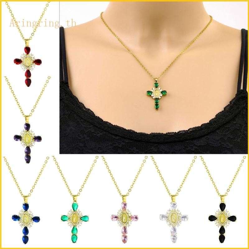 Arin Cross Maria จี ้ สร ้ อยคอ Crucifix รูปร ่ าง Neckchain เครื ่ อง ...