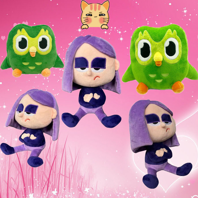 Duolingo Lily Duolingo ของเล่นตุ๊กตานกฮูกสีเขียวน่ารักตุ๊กตาสัตว์เพื่อ ...