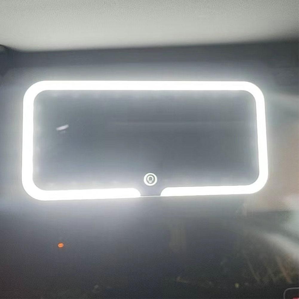 Car Visor Mirror LED Light Dimming Visor Makeup Mirror Rechargeable ...