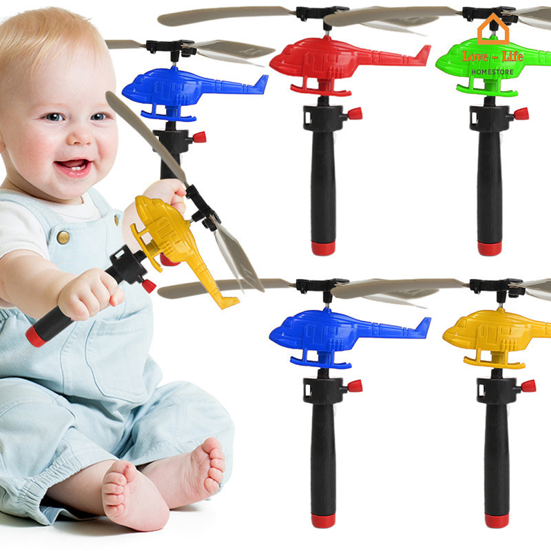 3Pcs Simple Hand Pulling Power Flying Helicopter - Interesting Manual ...