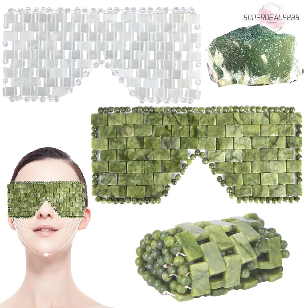 Jade Eye Mask Facial Cooling Mask บรรเทาอาการบวมหินหยก Eye Cover บรรเทา ...