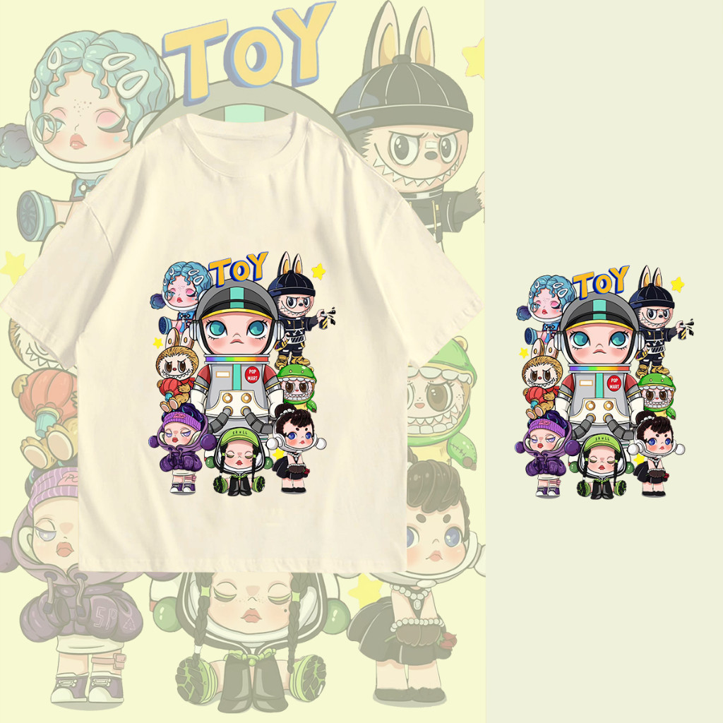 🔥พร้อมส่ง&COD🔥RINA STUDIO เสื้อยืดโอเวอร์ไซส์ เสื้อยืดเกาหลี ผ้าคอตตอน100% เสื้อยืด ลาบูบู้ ...