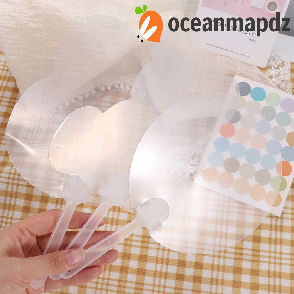 Oceanmapdz พัดลมมือโปร่งใส, พัดลมเปล่า DIY DIY น่ารัก, งานฝีมือแบบพกพาใช้งานง่าย, นักเรียนพัดลม ...