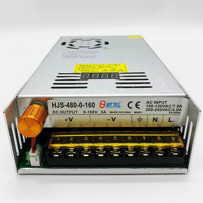480w 3A 0-160V แหล่งจ่ายไฟสลับแบบปรับได้ HJS-480-0-160 DC แรงดันไฟฟ้า ...