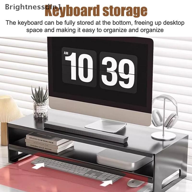 [Brightnessdin1] Dual Deck PC Screen Stand Bracket Riser Shelf Computer ...