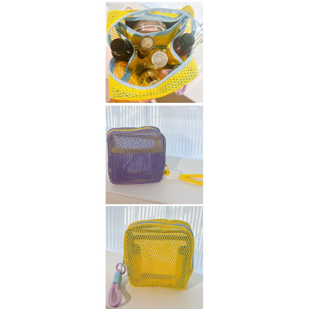 Mousoon Dopamine Square Bag Mini Mesh Portable Travel Toiletries ...