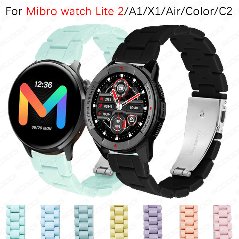 สีลูกกวาด สายนาฬิกาเรซิน Mibro watch Lite 2 / C3 / A2 / A1 / X1 / Air ...