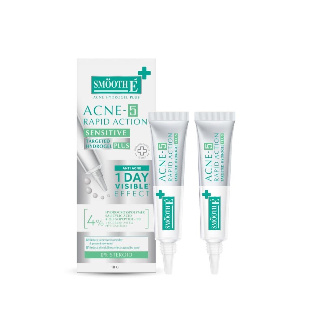 [Pack 2] Smooth E Acne-5 Rapid Action Plus 10g. เจลแต้มสิว | Shopee ...