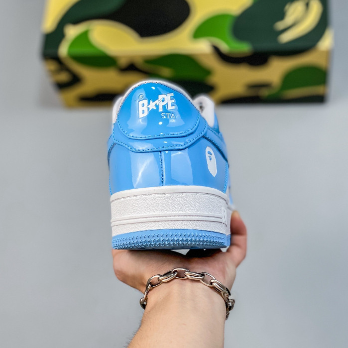 คลังสินค้าพร้อม Bape Sta To Low Blue White Low Top Casual Board Shoes ...