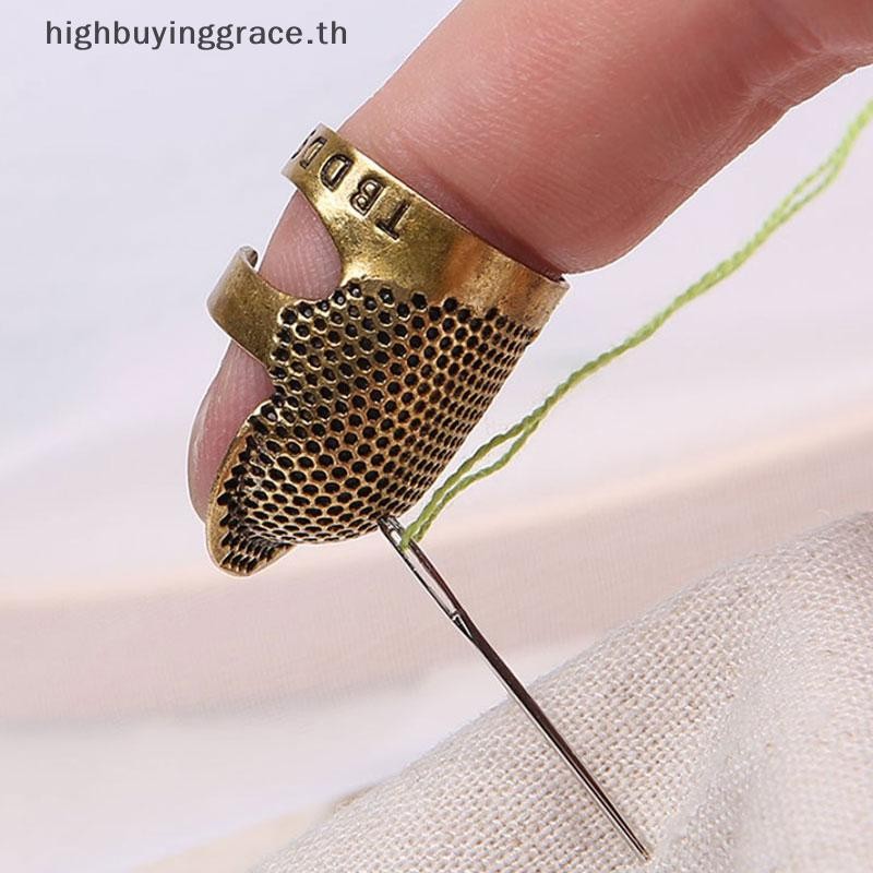 Hgth เย็บ Thimble Finger Protector แหวน Hardworking เข็มโลหะทองเหลือง ...