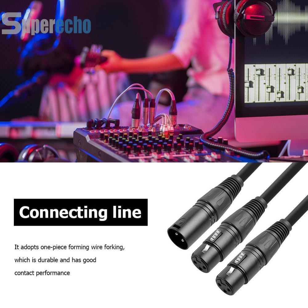50 ซม.3Pin XLR Splitter ชาย 2 หญิงสาย XLR Y-Cable XLR Y Splitter Cable ...