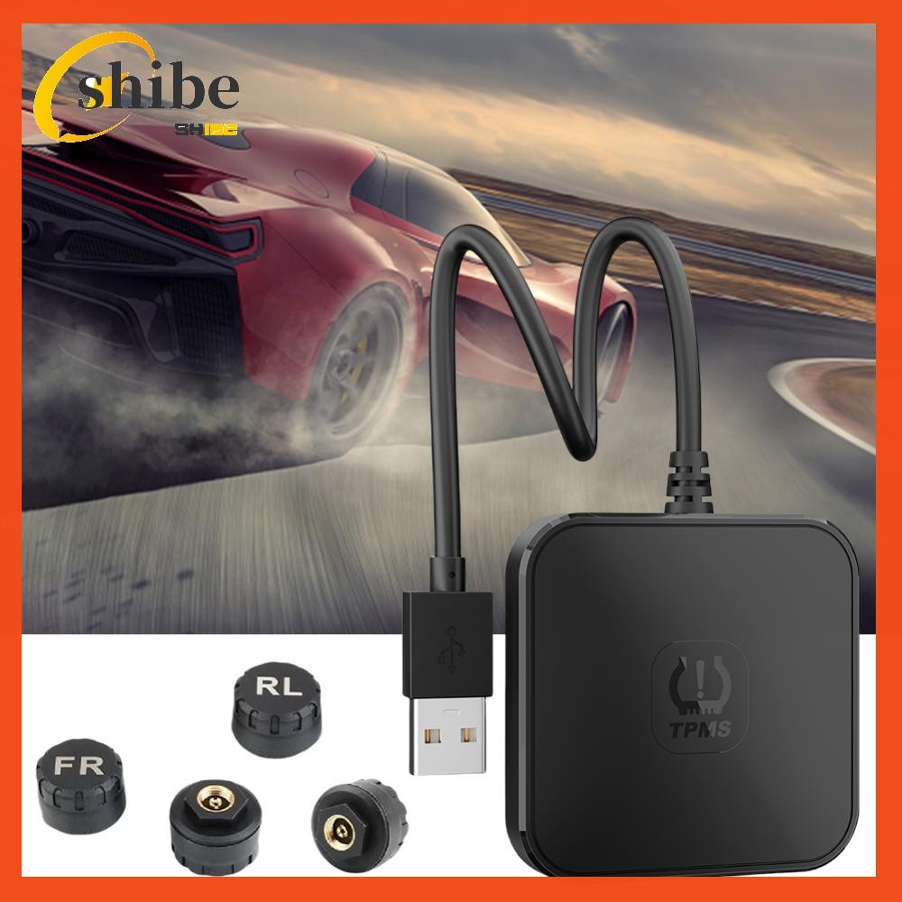 [shibell01.th] ระบบเครื่องวัดความดันลมยาง USB TPMS พร้อมเซ็นเซอร์ภายนอก 4 ตัว สําหรับรถยนต์ ...