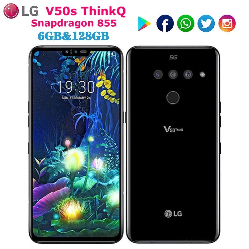 Lg V50 ThinQ V500N 5G Octa Core แรม 6.4 นิ้ว รอม 6GB รอม 128GB กล้องหลังสามตัว LTE ซิมลายนิ้วมือ ...