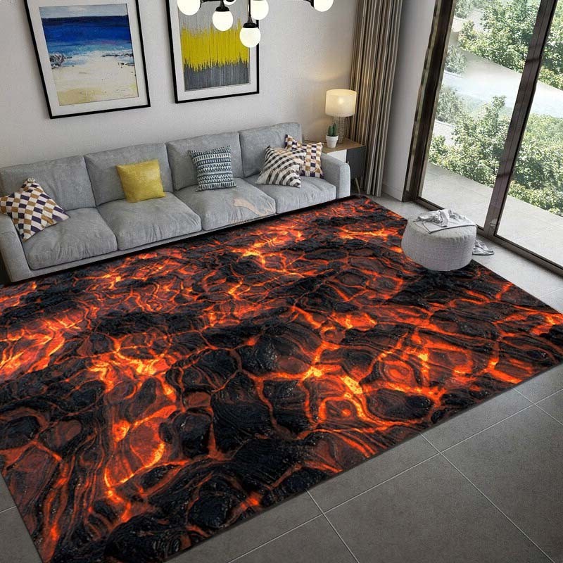3d Volcano Lava Magma พื ้ นที ่ พรม Large,Carpet สําหรับห ้ องนั ่ งเล ...