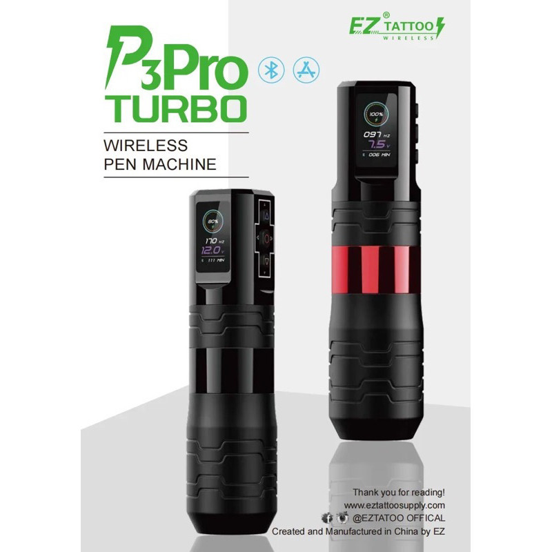 เครื่องสักไร้สายเทอร์โบโปร EZ P3 Pro turbo | Shopee Thailand