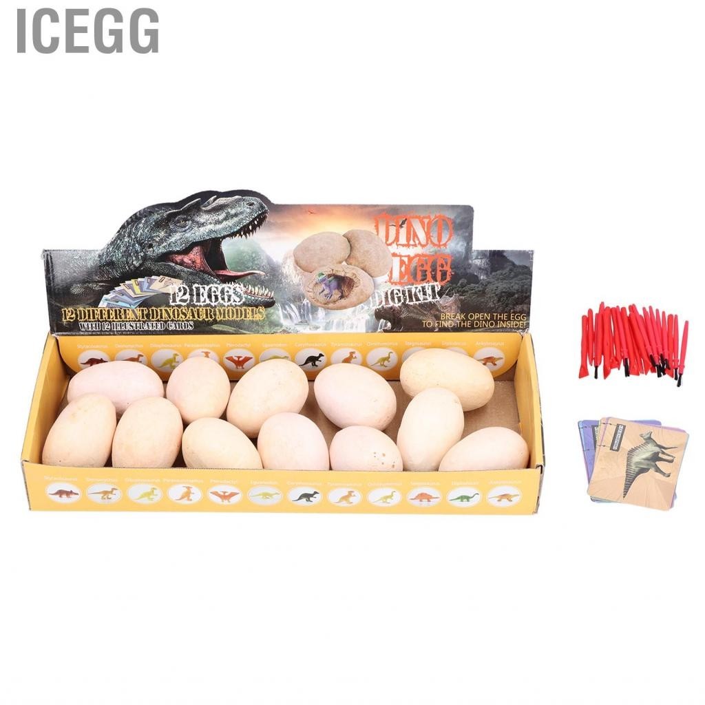 Icegg Different Gift Dinosaur Eggs Dig Kit 12pcs Toy With Digging Tools | Shopee Thailand