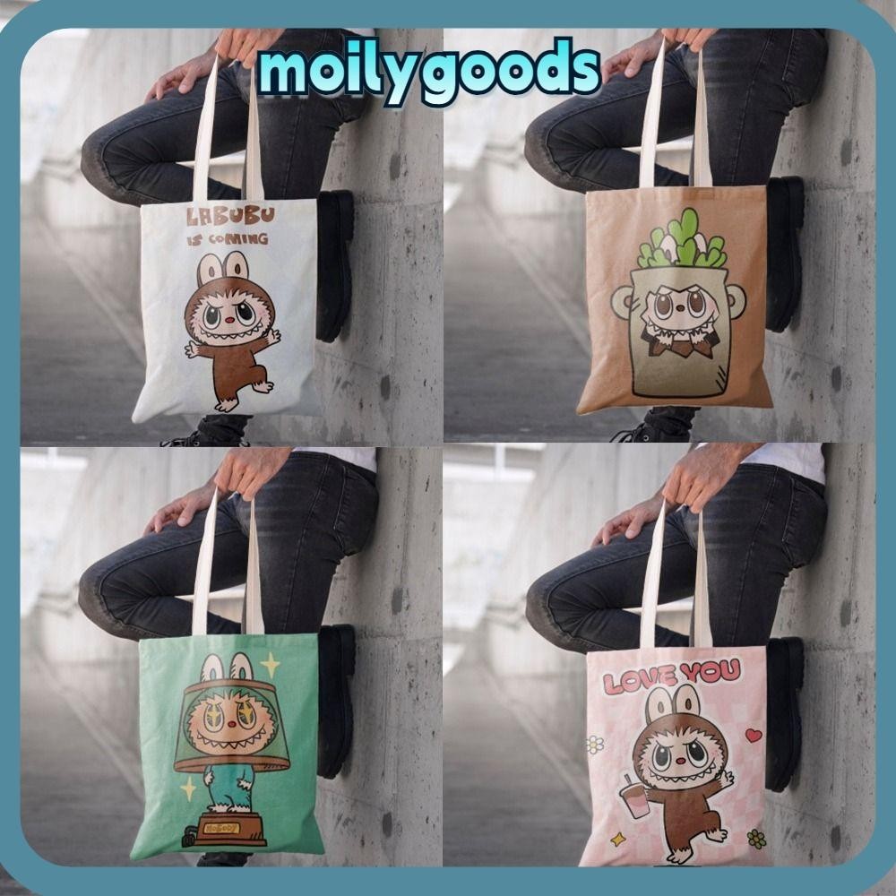 Moilyhd Labubu Bags, กระเป ๋ าสะพายไหล ่ ผ ้ าฝ ้ าย Labubu ความจุขนาดใ ...