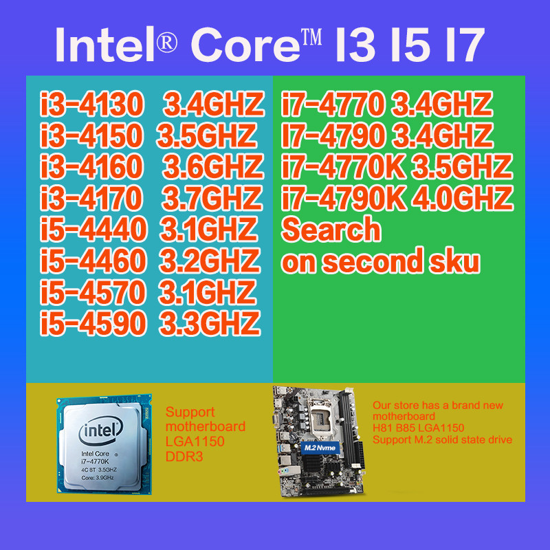 Intel Core i3-4130 i3-4170 i3-4150 I3-4160 i5-4570 I5 4440 I5-4590 I5 ...