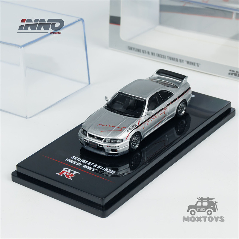 Inno 1:64 SKYLINE GR-R (R33) "Tuned by Mines" รถโมเดล Diecast สีเงิน ...
