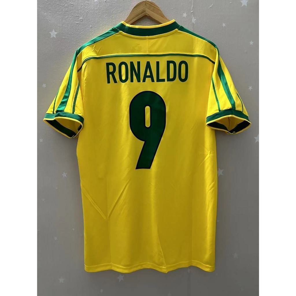 รูปแบบใหม่1998 Brazil RONALDO RIVALDO R.CARLOS คุณภาพสูง Home Retro ...