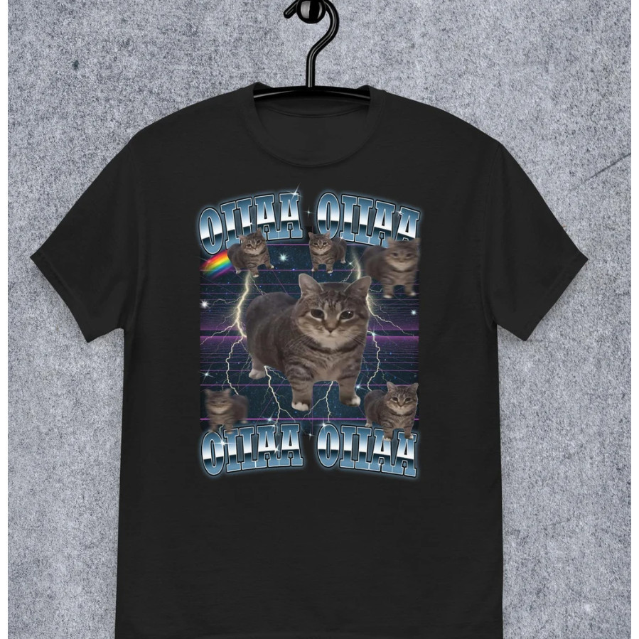 2025 [ Cotton] oiia cat ไวรัสตลก Oia แมวมส์เสื้อยืดของขวัญสำหรับผู้ชาย ...