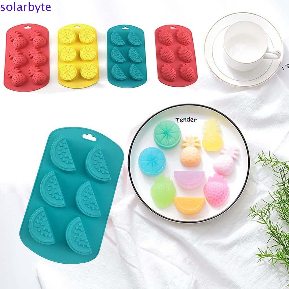 Solarbyte แม่พิมพ์เยลลี่เทียน Candy Craft Bakeware ผลไม้รูปสตรอเบอร์รี่แตงโมมะนาวช็อคโกแลตทํา ...