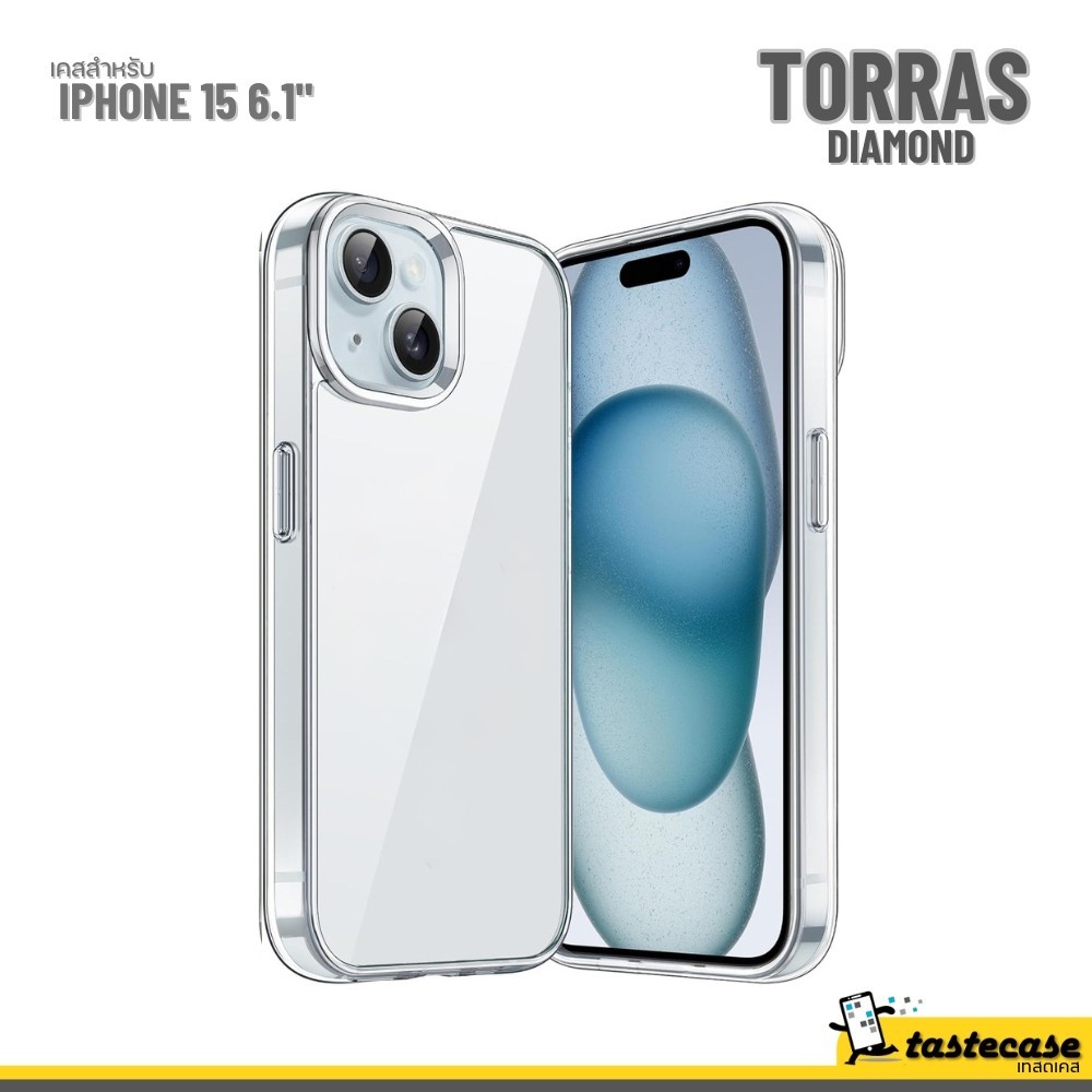 Torras Diamond สำหรับ iPhone 15 - Clear แถมฟรี Magnetic Ring สีขาว | Shopee Thailand