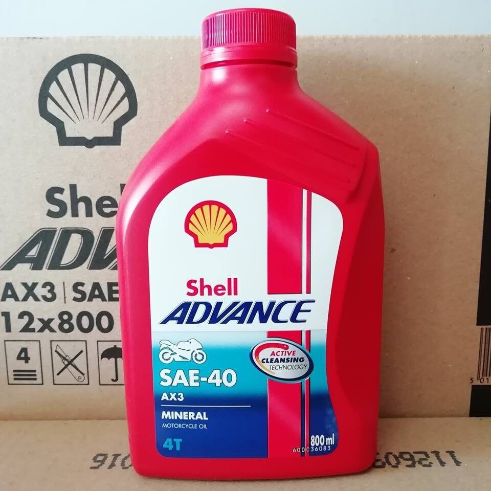 น้ำมันเครื่อง SHELL น้ำมันเครื่อง 4T ADVANCE AX3 SAE40 0.8 ลิตร (ราคายก ...