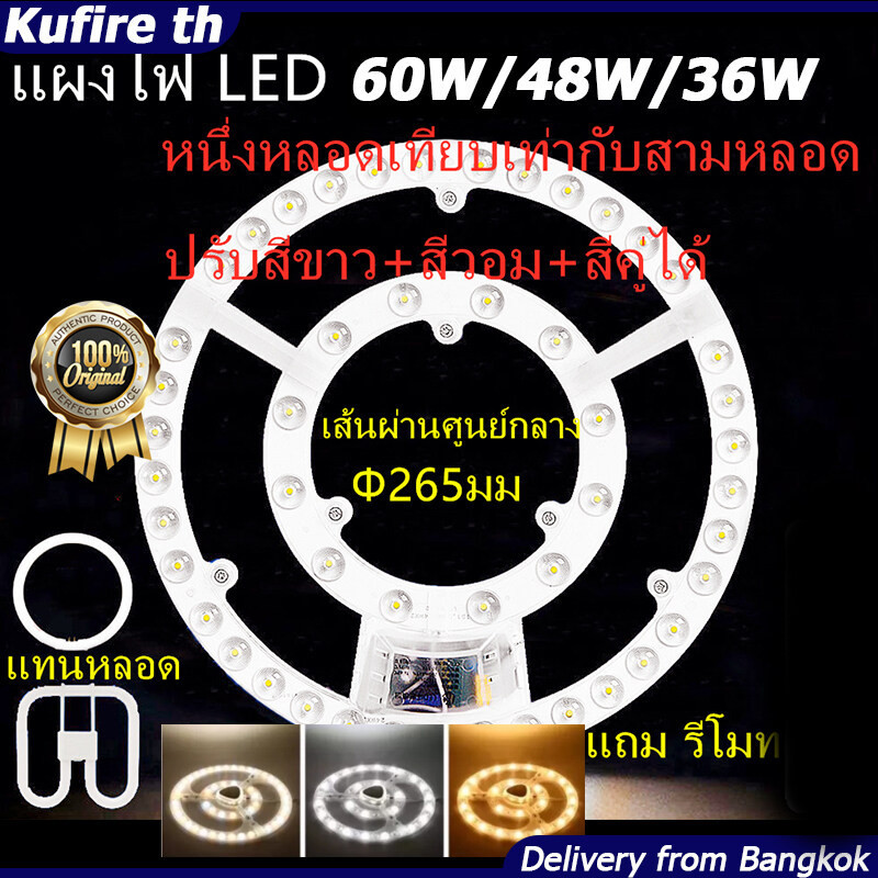 หลอดไฟLED ไฟกลม สีขาว หลอดไฟLED 12W/18W/24W /36W/48W ไฟแอลอีดี ใช้แทนไฟกลมแบบเก่า แผงไฟled 24W ...