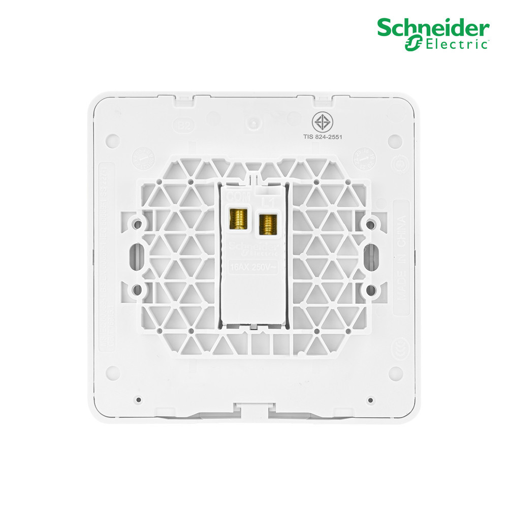 Schneider สวิตช์ไฟทางเดียว 1 ช่อง One Way Switch 16AX, 250V สีขาว รุ่น ...