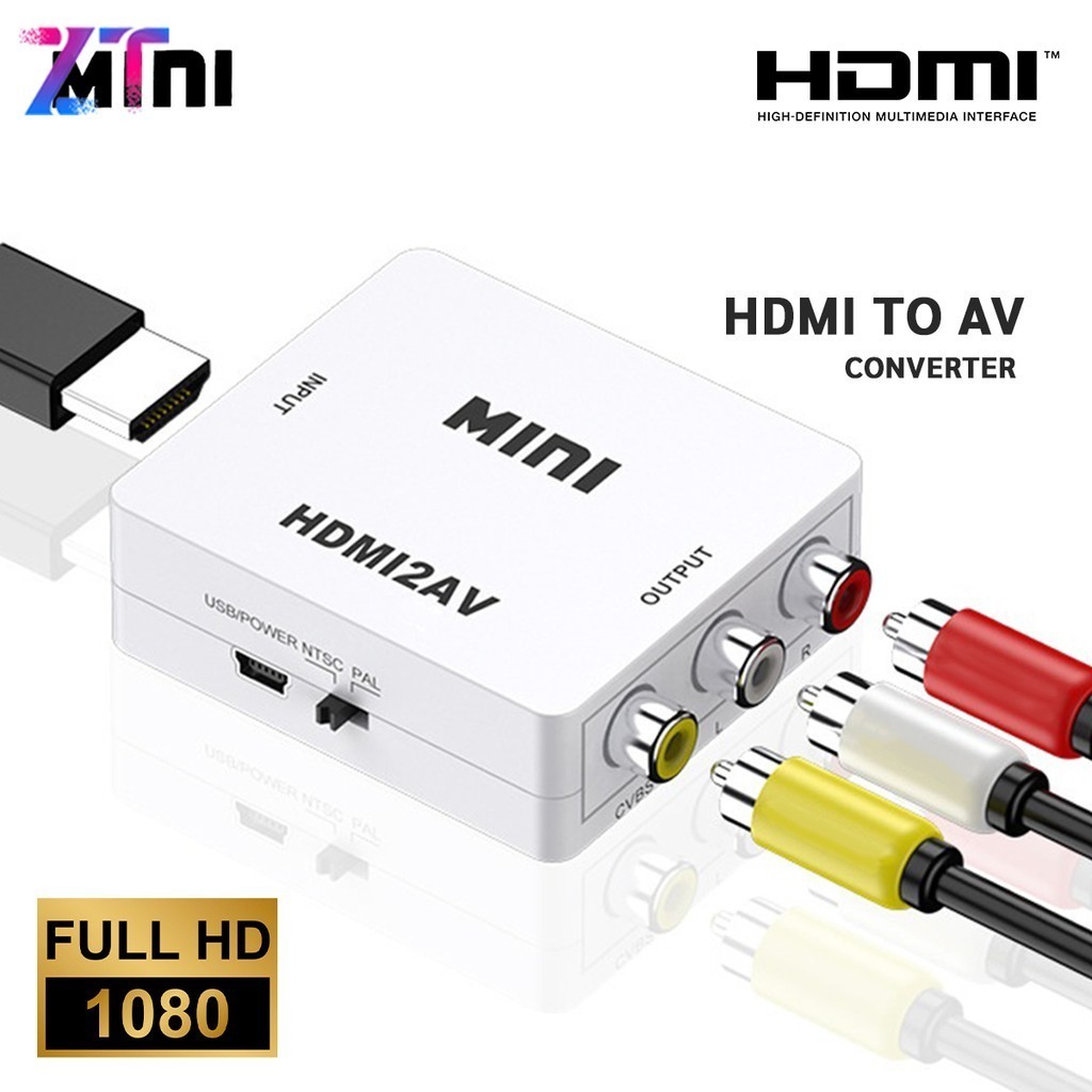 HDMI to AV Converter (1080P) แปลงสัญญาณภาพและเสียงจาก HDMI เป็น AV ...
