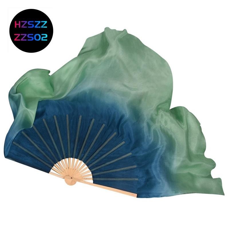 Hzszzs021Pair 100% Real Silk Dancer Performance Props Flowy Hand Dye ...