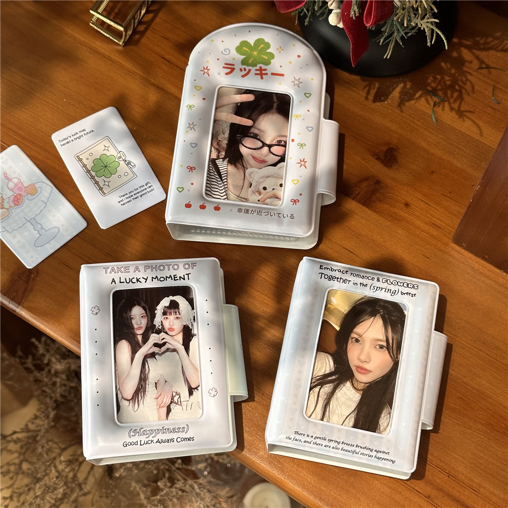 Original ins Lucky Four-Leaf Clover Yigongge Card Book Snap Button 10 ...