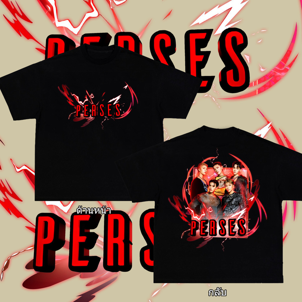 【เสื้อยืดใหม่】 Perses T-pop แขนสั้นพิมพ์เสื้อยืดผ้าฝ้ายคอกลมด้านบนผู้หญิง S-5XL | Shopee Thailand