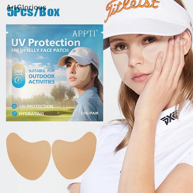 Art 5 ชิ้น UV Face Patch กอล์ฟ Sun Protection แพทช์ Moisturizing ...