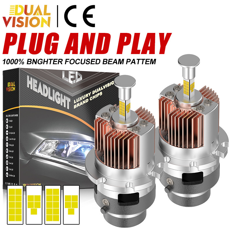 D2s D4S Canbus LED ไฟหน้า D4R D2R D5S Xenon หลอดไฟ D1S D3S D1R D3R 6000K สีขาว Plug & Play ...