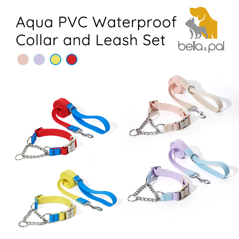 BELLA&PAL Aqua PVC กันน้ํา Martingale Collar & Leash Set - การควบคุมแบบ ...